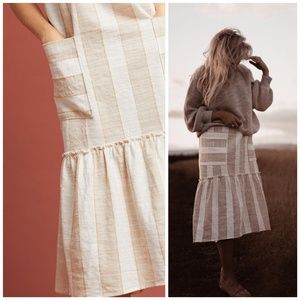 Anthropologie | Dresses | Nwt Anthropologie Maeve Tan Tonal Stripe ...